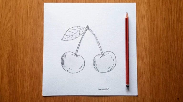 How To Draw A Cherry Step By Step - 12 Easy Steps!