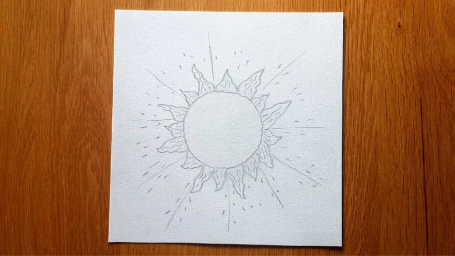 how to draw realistic sun