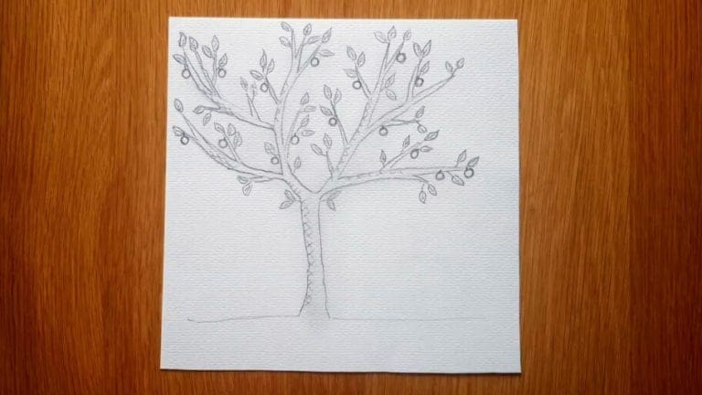 How To Draw An Apple Tree Step By Step - 14 Easy Steps!